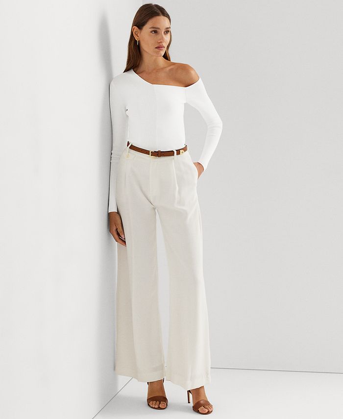 Lauren Ralph Lauren Women's One-Shoulder Ribbed Sweater - Macy's