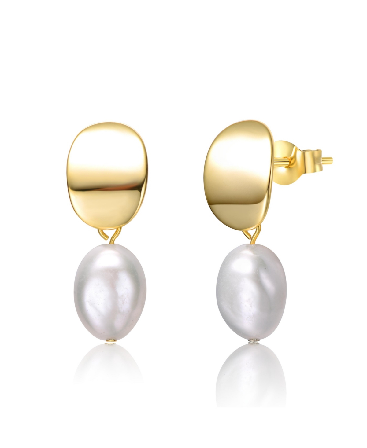 Click here for Sterling Silver 14k Yellow Gold Plated Oval White... prices