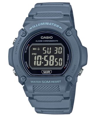 Casio Men's Digital Blue Resin Strap Watch 47mm - Macy's