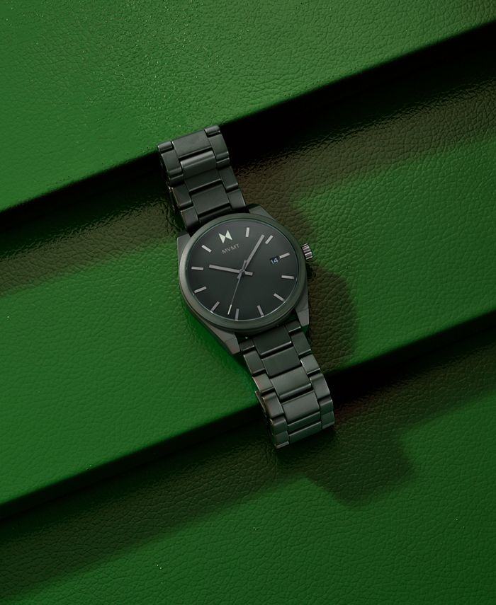 MVMT Men's Element Ceramic Matte Olive Green Ceramic Bracelet Watch ...
