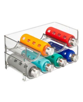 mDesign Plastic Free-Standing Stackable 4 -Bottle Storage Rack - 2 Pack ...