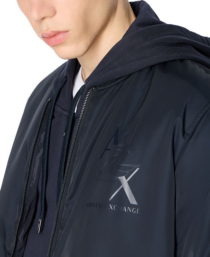A|X Armani Exchange Men's Eagle Logo Bomber Jacket - Macy's