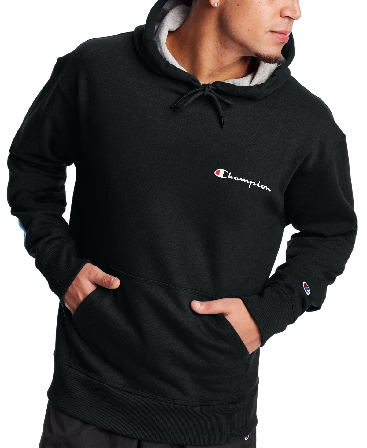 Click here for Champion Mens Powerblend Logo Hoodie - Black prices