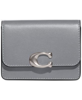 COACH Bandit Small Leather Snap Closure Card Case - Macy's