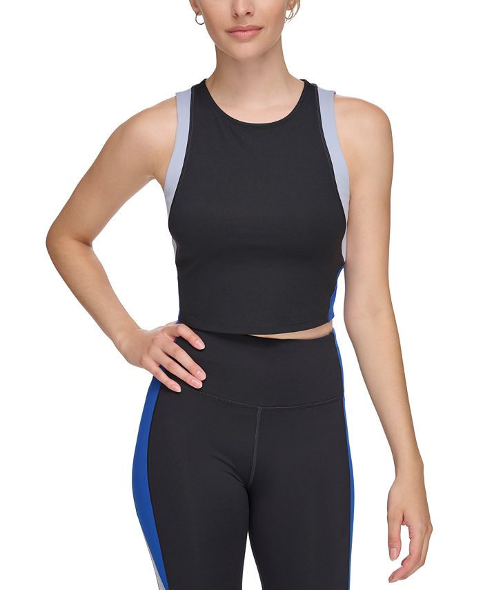 Calvin Klein Women's Performance Colorblock Crop Top - Macy's
