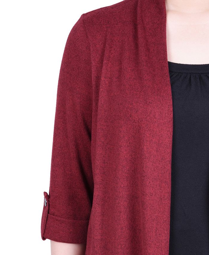 NY Collection Petite 3/4 Sleeve Two in One Top - Macy's