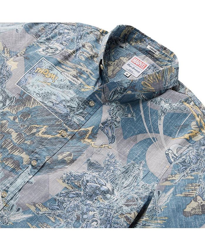 Reyn Spooner Men's Light Blue Marvel Tailored Button-Down Shirt - Macy's