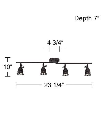 Pro Track Hamilton 4-Head LED Ceiling Track Light Fixture Kit Swing Arm ...