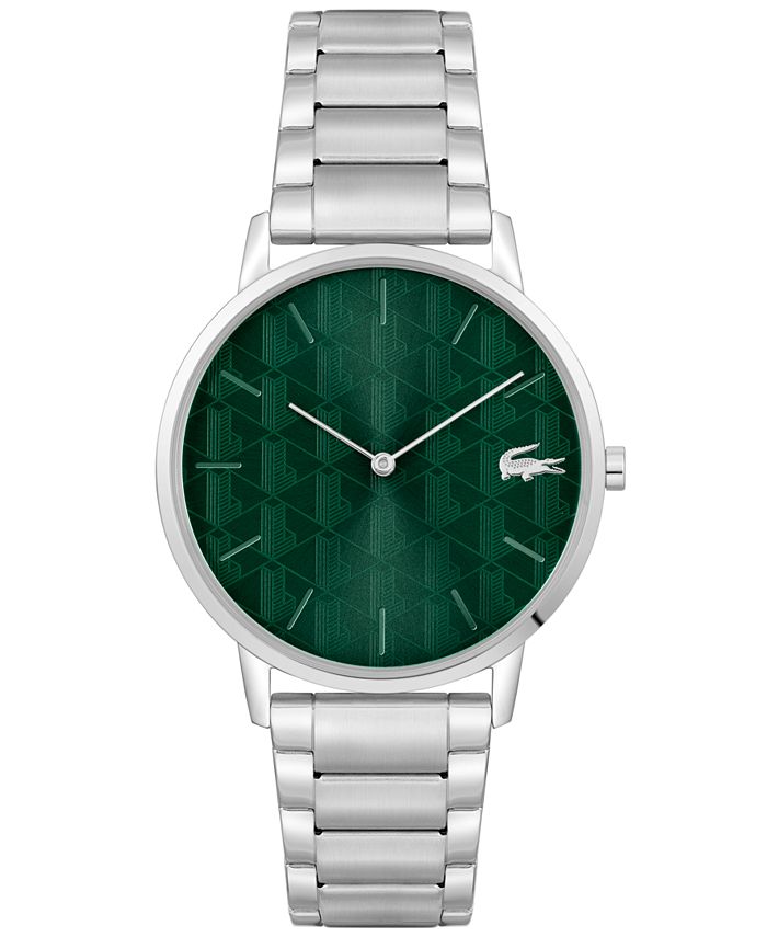 Lacoste Men's Crocorigin Quartz Silver-Tone Stainless Steel Bracelet ...