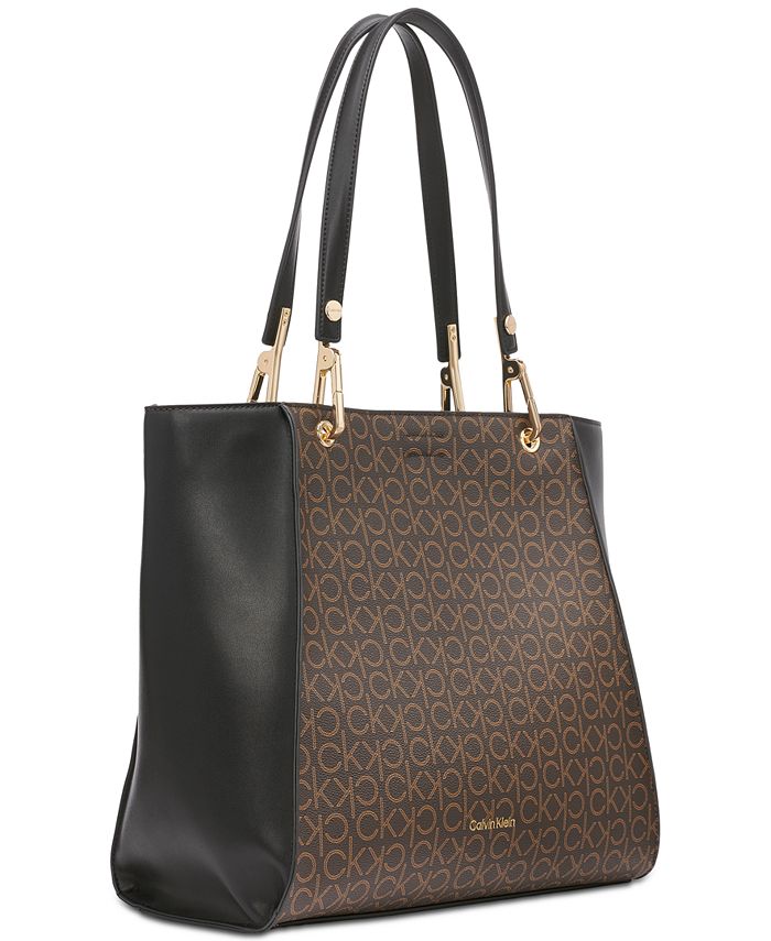 Calvin Klein Garnet Signature Convertible Tote Bag - Macy's