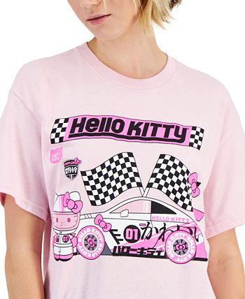 Love Tribe Juniors' Hello Kitty Race Car Graphic T-Shirt - Macy's