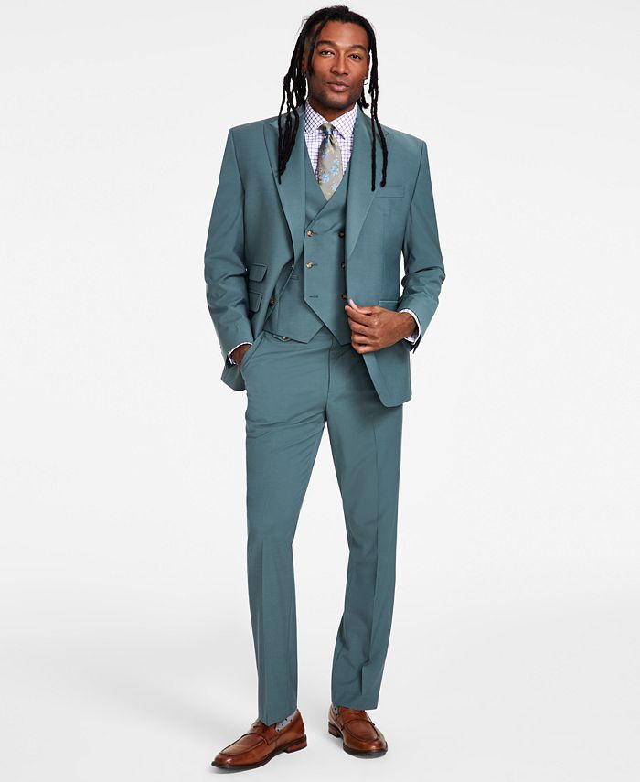 Tayion Collection Men's Classic-Fit Solid Vested Suit Separates - Macy's