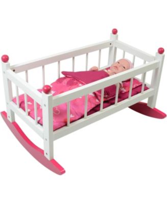The New York Doll Collection Wooden Baby Doll Rocking Cradle - Macy's