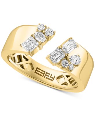 EFFY® Diamond Multi-Cut Cuff Ring (5/8 ct. t.w.) in 14k Gold - Macy's