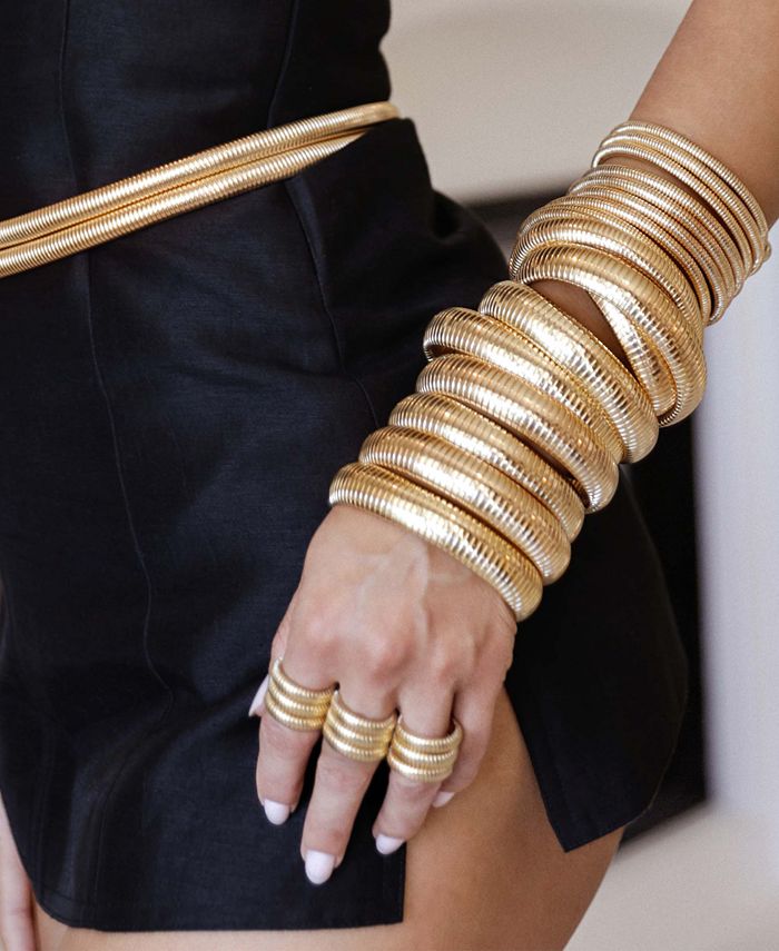 ETTIKA Your Essential 18K Gold Plated Twisted Flex Ring - Macy's