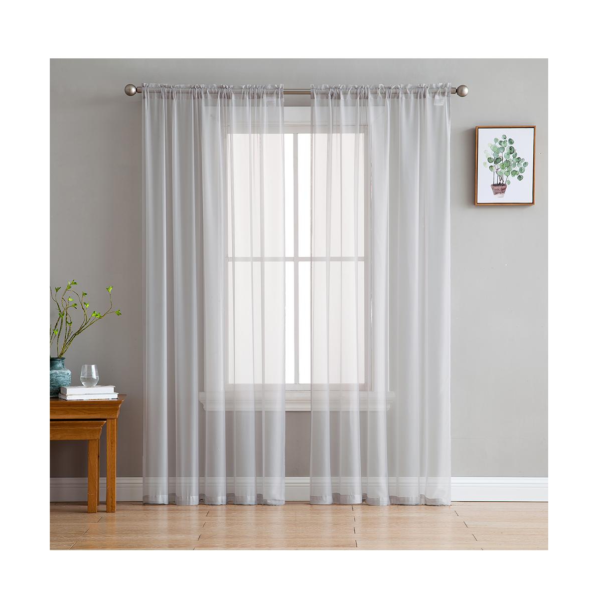 Click here for Hlc.me 2 Pack Sheer Voile Window Curtain Sheer Pan... prices