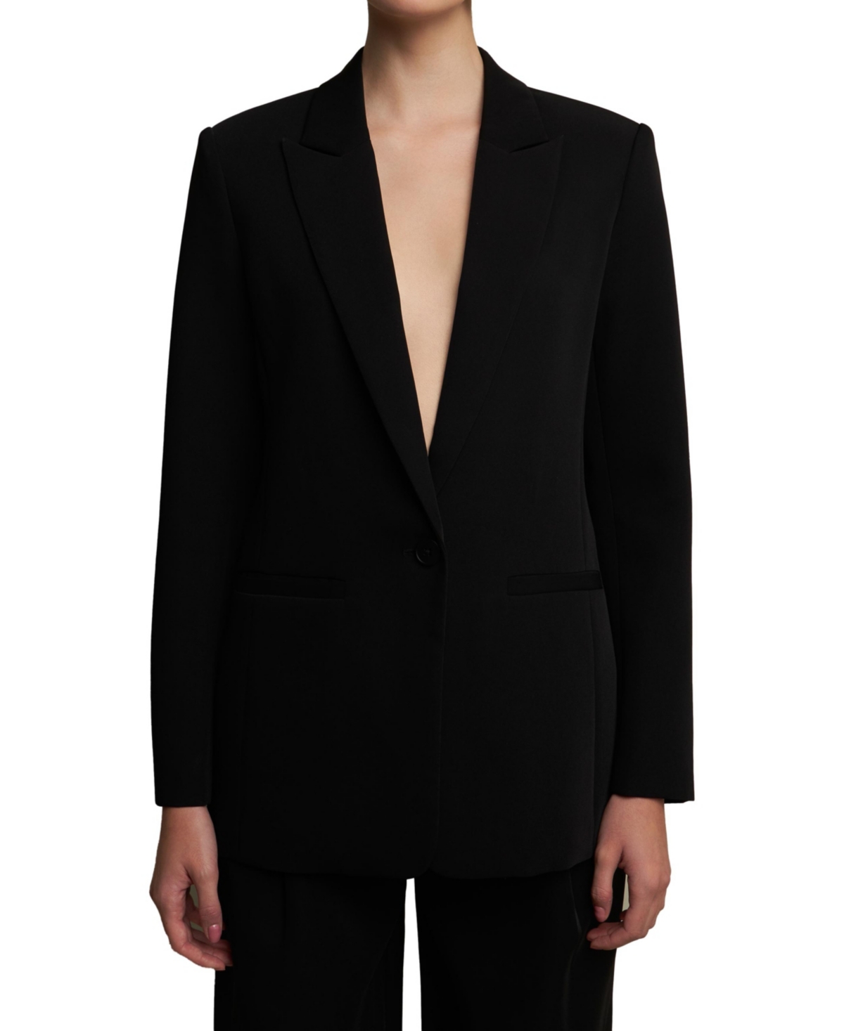 Click here for endless rose Womens Single-Breasted Blazer - Black prices