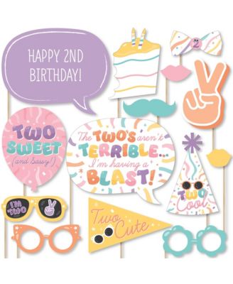 Big Dot of Happiness Two Cool - Girl - Pastel 2nd Birthday Party Photo ...