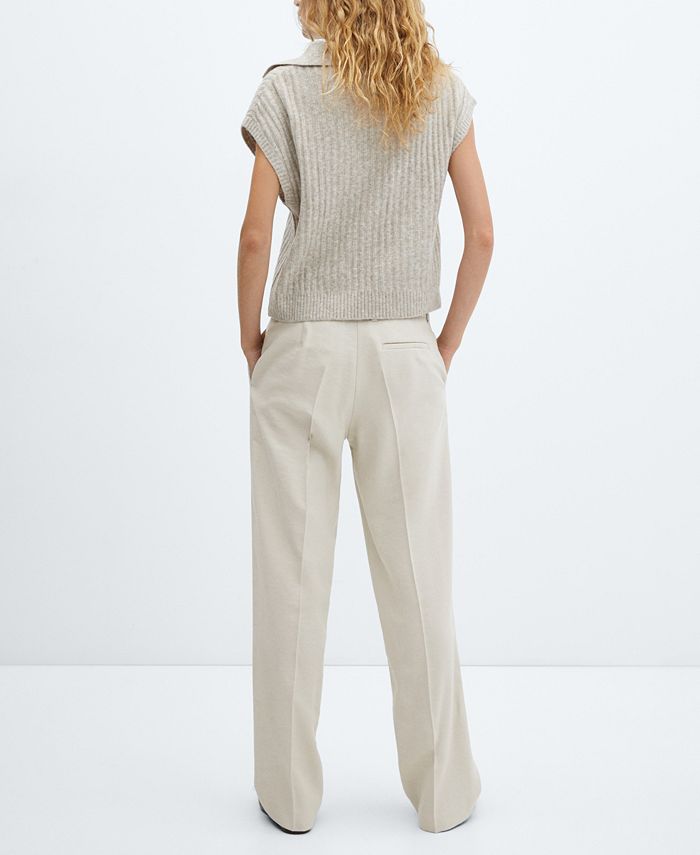 MANGO Women's Pleat Straight Trousers - Macy's