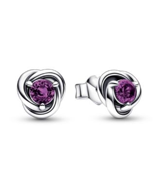 Pandora February Purple Eternity Circle Stud Earrings - Macy's