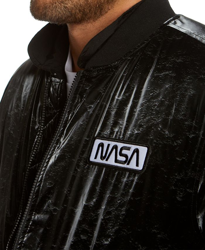 Space One Men's NASA-Inspired Bomber Jacket with Astronaut Interior ...