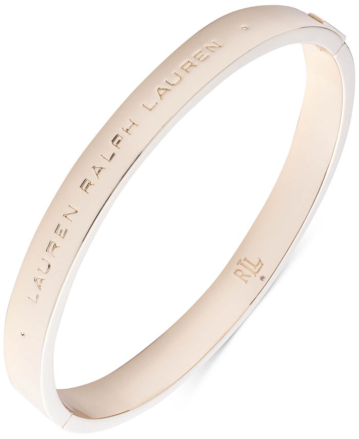 Lauren Ralph Lauren Gold-Tone Logo Bangle Bracelet - Macy's