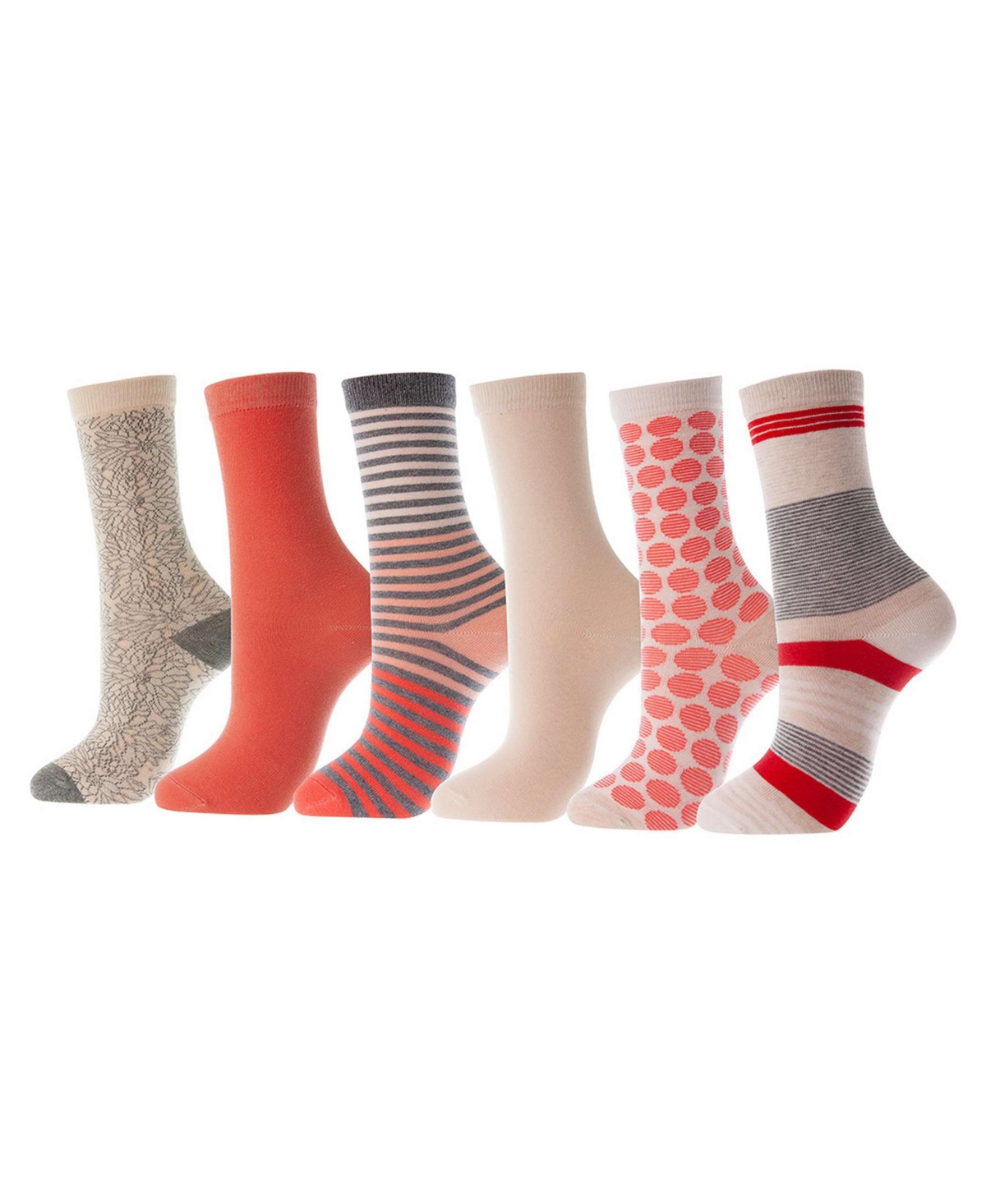 Click here for Womens Dress Crew Socks 6 Pack - Crimson breeze prices