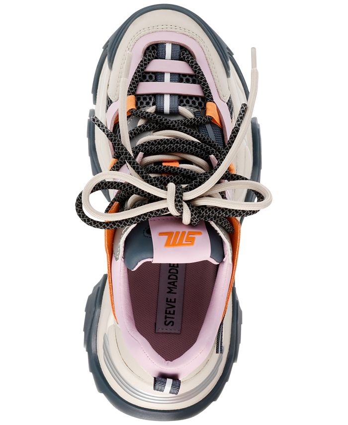 Steve Madden Women's Power Chunky Lace-Up Running Sneakers - Macy's