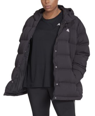 adidas Plus Size Helionic Hooded Down Puffer Jacket - Macy's