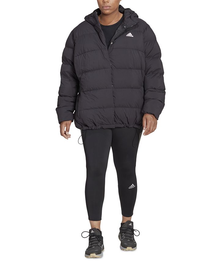 adidas Plus Size Helionic Hooded Down Puffer Jacket - Macy's