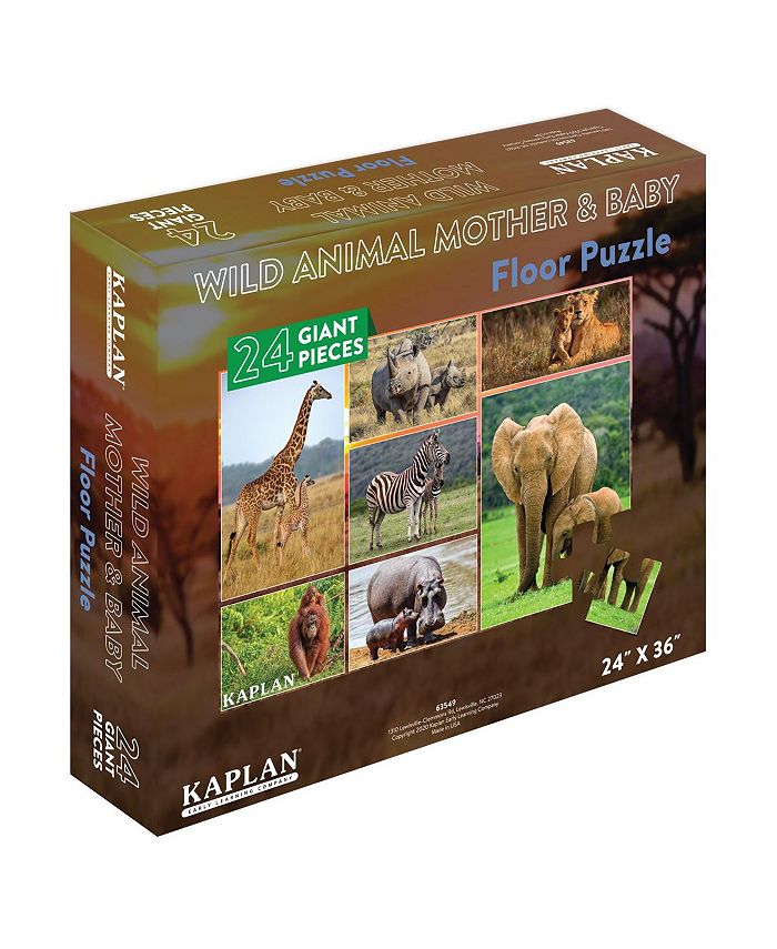Kaplan Early Learning Wild Animals Mother and Baby Photo Real Floor ...