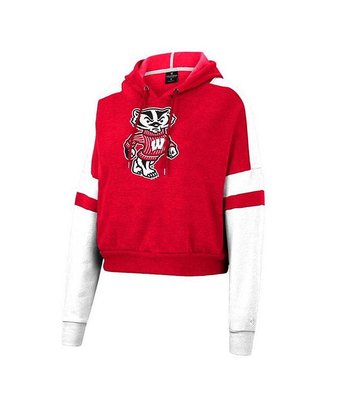 Colosseum Women's Heather Red Wisconsin Badgers Throwback Stripe Arch ...