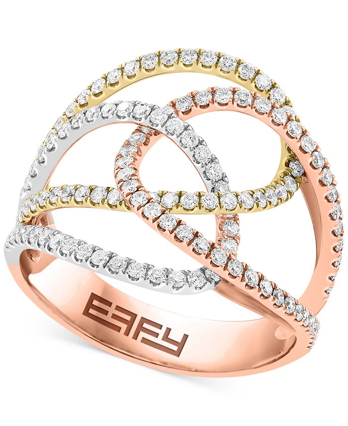 EFFY Collection EFFY® Diamond Openwork Swirl Ring (5/8 ct. t.w.) in 14k ...