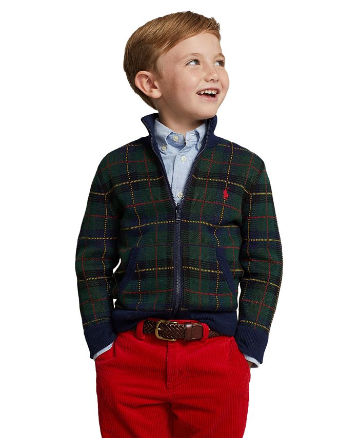 Polo Ralph Lauren Toddler and Little Boys Reversible Full-Zip Sweater ...