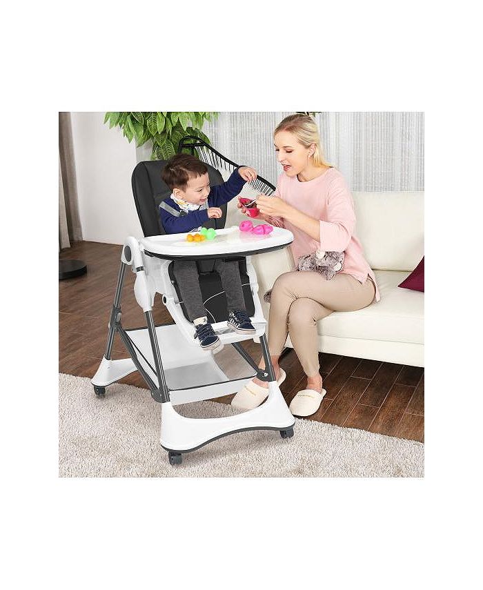 Slickblue A-Shaped High Chair with 4 Lockable Wheels - Macy's