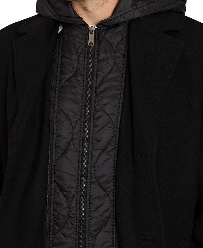 Sam Edelman Men's Single Breasted Coat with Quilted Bib - Macy's