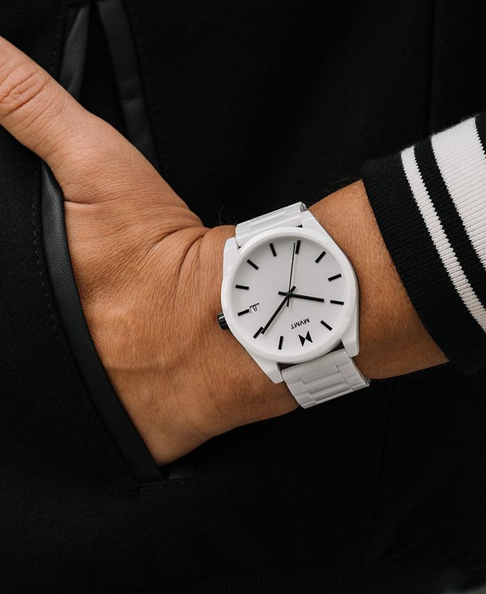 MVMT Element White Ceramic Bracelet Watch 43mm - Macy's