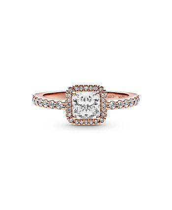 Pandora Cubic Zirconia Timeless Square Sparkle Halo Ring - Macy's