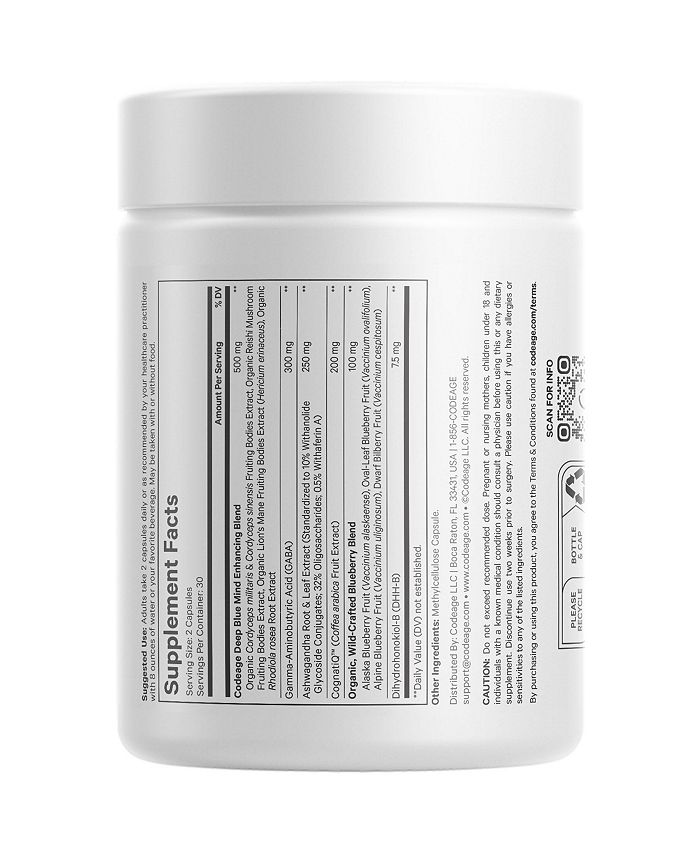 Codeage Meditate, GABA, NeuroFactor, Ashwagandha, DHH-B, Organic ...