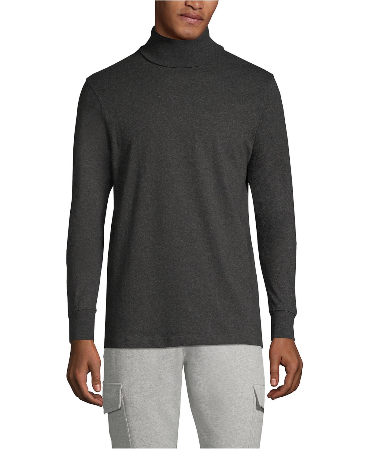Click here for Lands End Mens Super-t Turtleneck - Dark charcoal... prices