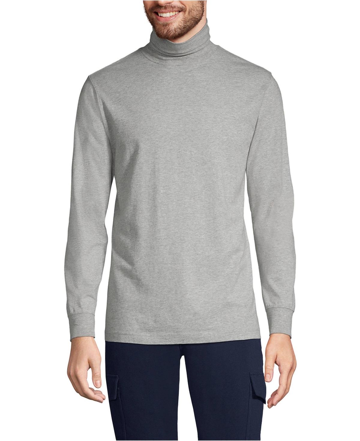 Click here for Lands End Mens Super-t Turtleneck - Gray heather prices