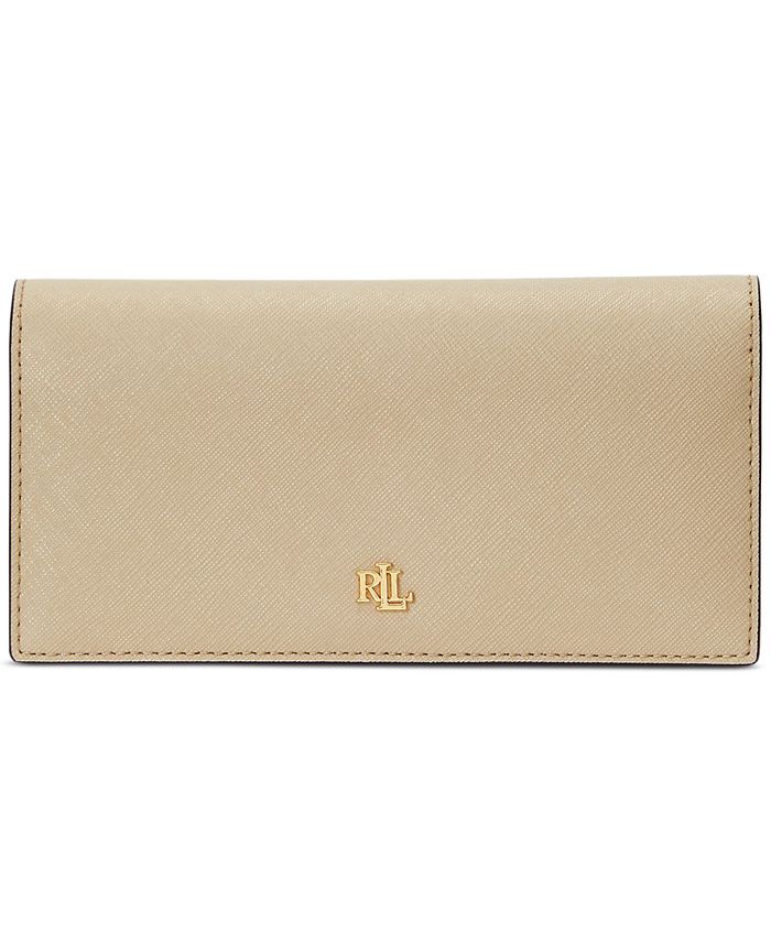 Lauren Ralph Lauren Crosshatch Leather Slim Wallet - Macy's