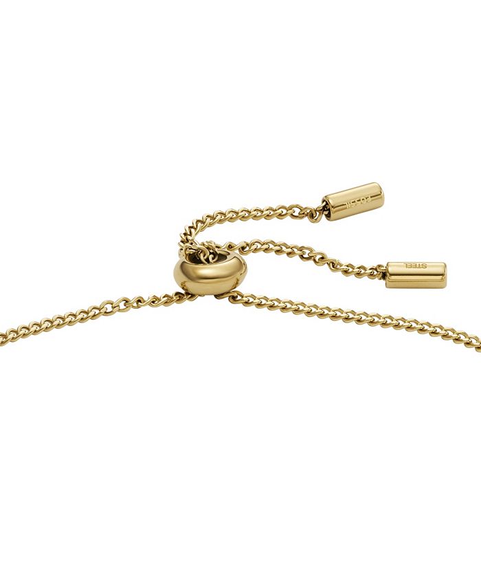Fossil Heritage D-Link Glitz Gold-Tone Stainless Steel Chain Bracelet ...