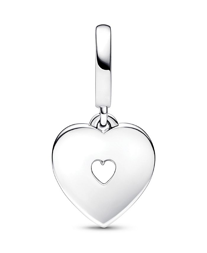 Pandora Mixed Stone Pearlescent White Heart Double Dangle Charm - Macy's