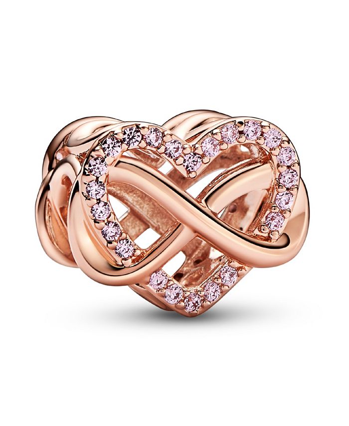 Pandora Cubic Zirconia Family Infinity Pink Heart Charm - Macy's