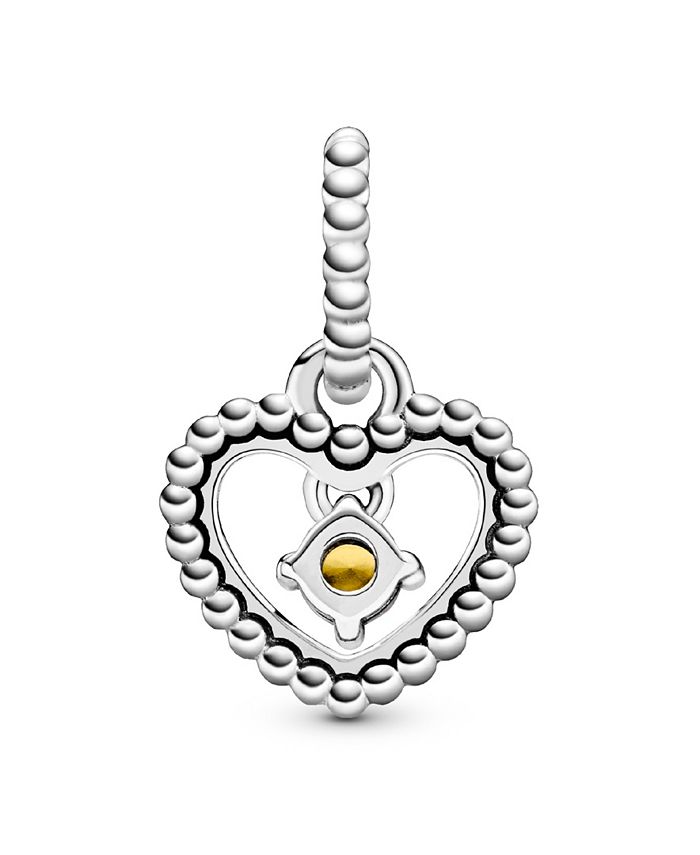 Pandora Birthstone Crystals Beaded Heart Dangle Charm - Macy's