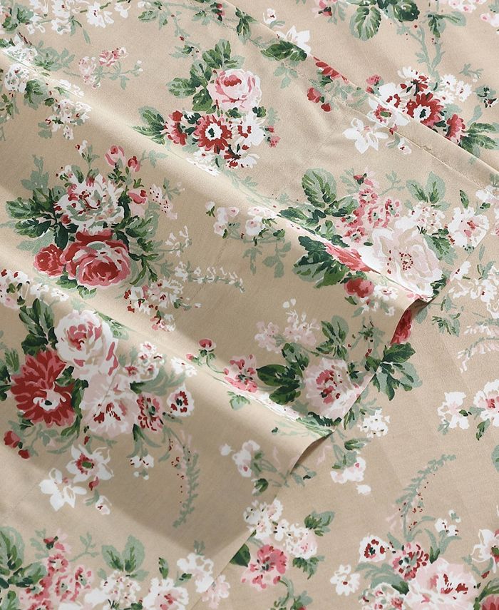 Laura Ashley Laura Cotton Percale 3-Piece Sheet Set, Twin - Macy's