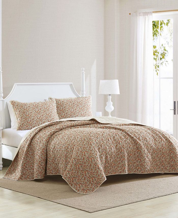 Laura Ashley Loves ton Cotton Reversible 2-Piece Quilt Set, Twin - Macy's