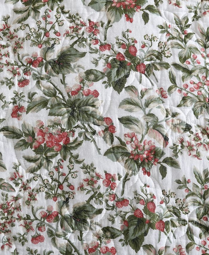 Laura Ashley Bramble Floral Cotton Reversible 3-Piece Quilt Set, Full ...