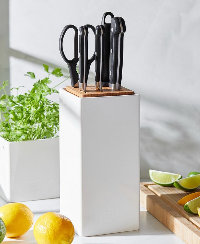 Zwilling Pro 6-Piece Ceramic Knife Block Set - Macy's